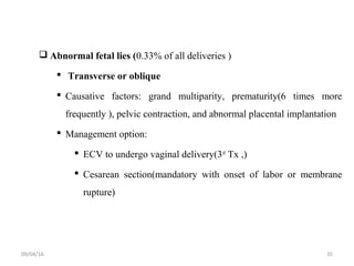 Management of abnormal labor & partograph | PPT