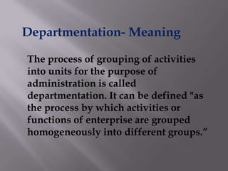 Departmentation | PPTX