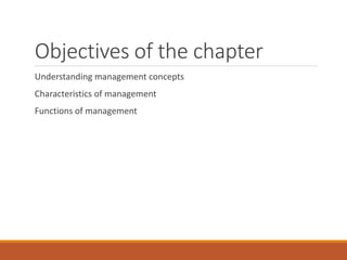 MGT unit 1.ppt Introduction to management concepts and managerial | PPT