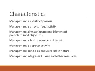 MGT unit 1.ppt Introduction to management concepts and managerial | PPT