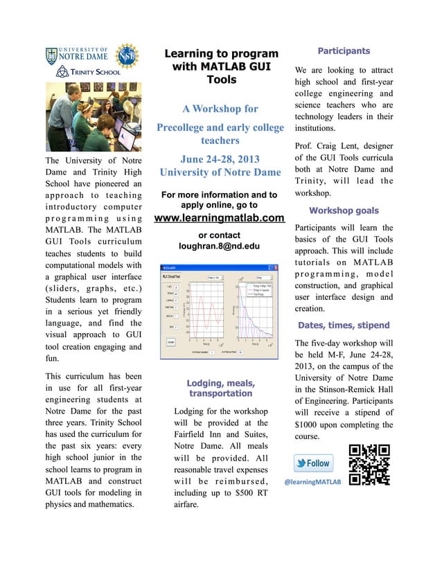 MATLAB GUI Tools Workshop Announcment | PDF