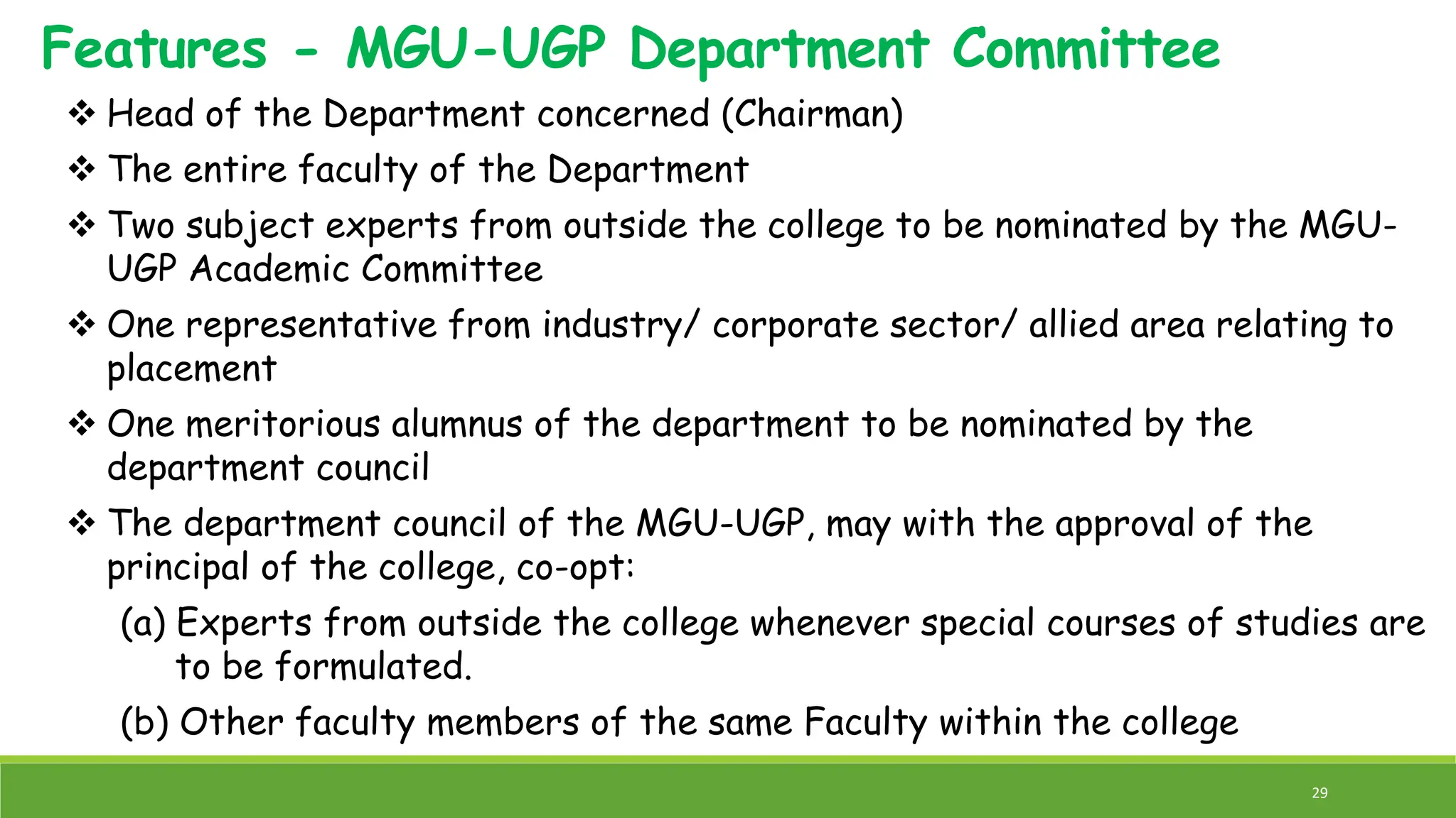 MGU-UGP Implementation.pptx The details regarding MGU Ugp program | PPTX