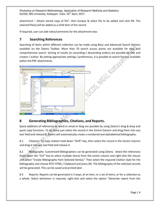 Reference Management and Personal Digital Library Software: Zotero | PDF