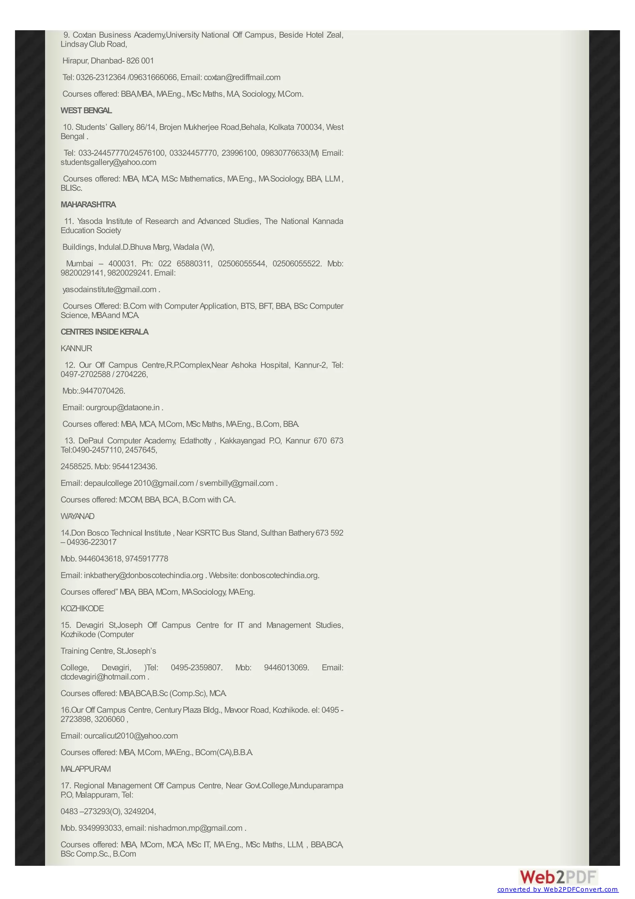 Mg university distance education | PDF