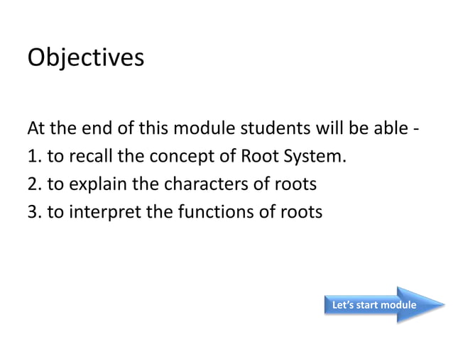 Programed instructional material: The Root System | PPT