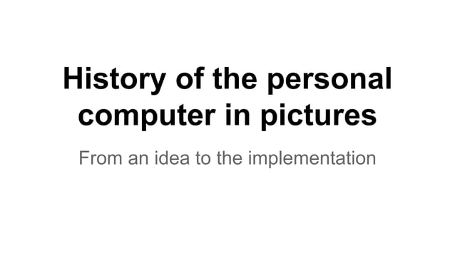 History of the personal computer | PPT