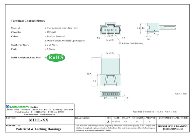 Memcon Mh1 l polarised-locking-housing | PDF