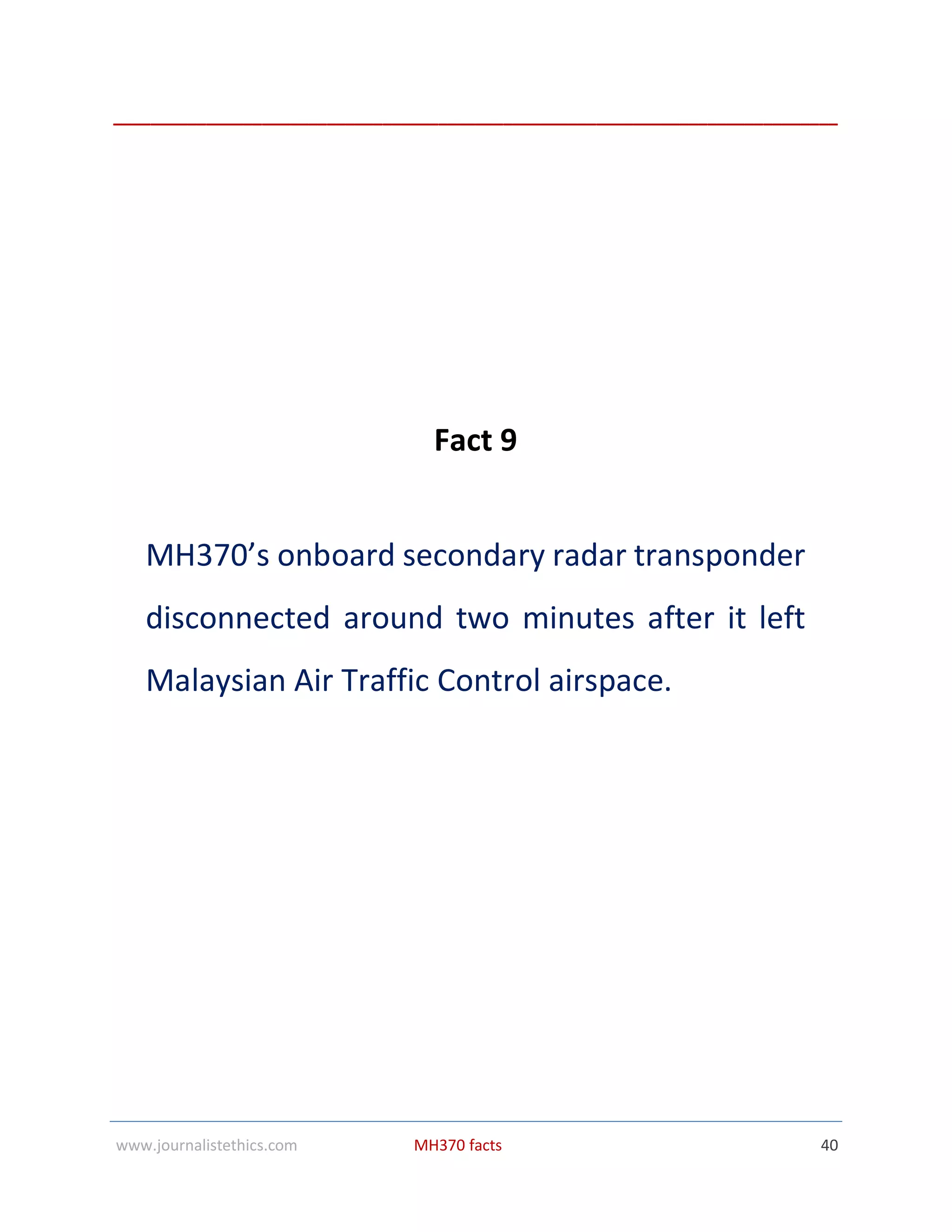 MH370 - 17 Fascinating Facts | PDF