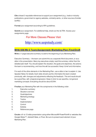 Mha 506 mha506 mha 506 best tutorials guide uopstudy.com