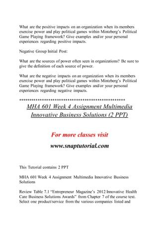 MHA 601 Effective Communication - snaptutorial.com