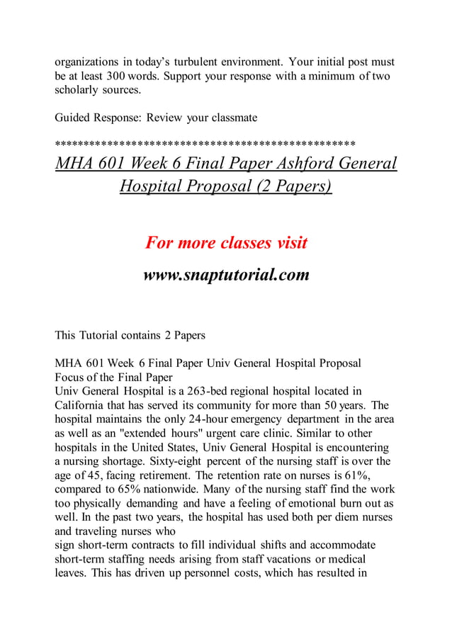 MHA 601 Effective Communication - snaptutorial.com