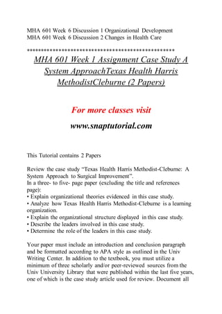 MHA 601 Effective Communication - snaptutorial.com