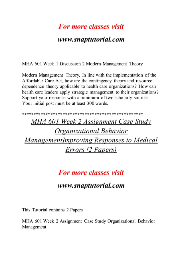 MHA 601 Effective Communication - snaptutorial.com