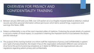MHA690 WK1 presentation. - Privacy and Confidentiality Training | PPT