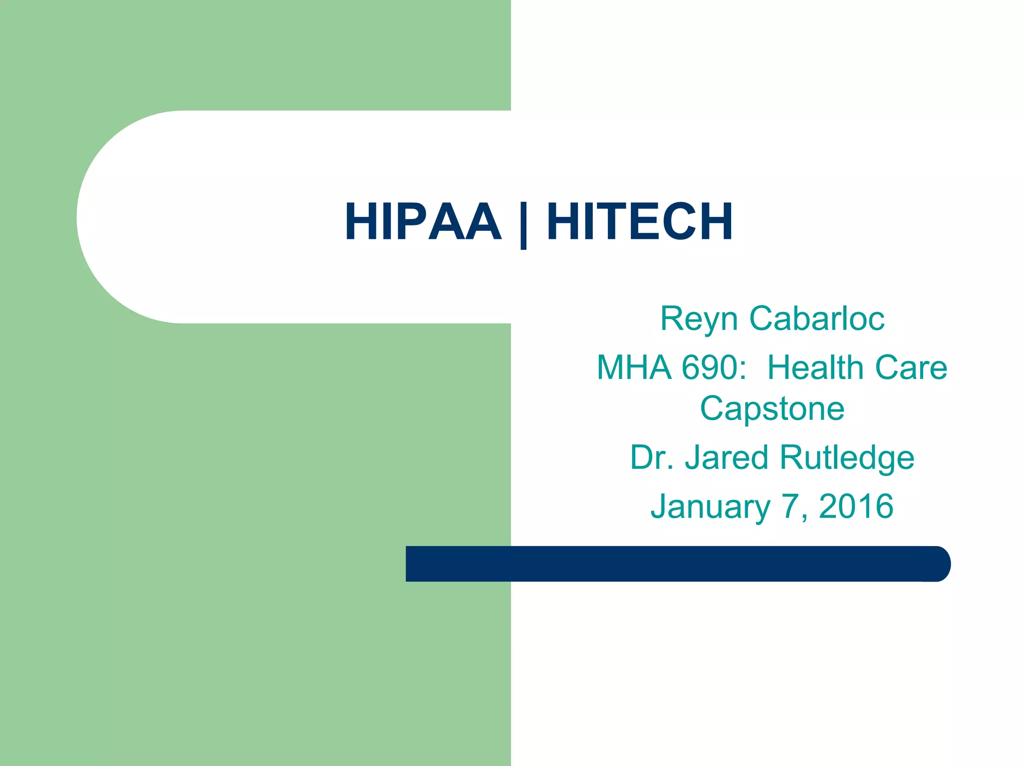 HIPAA | HITECH | PPTX