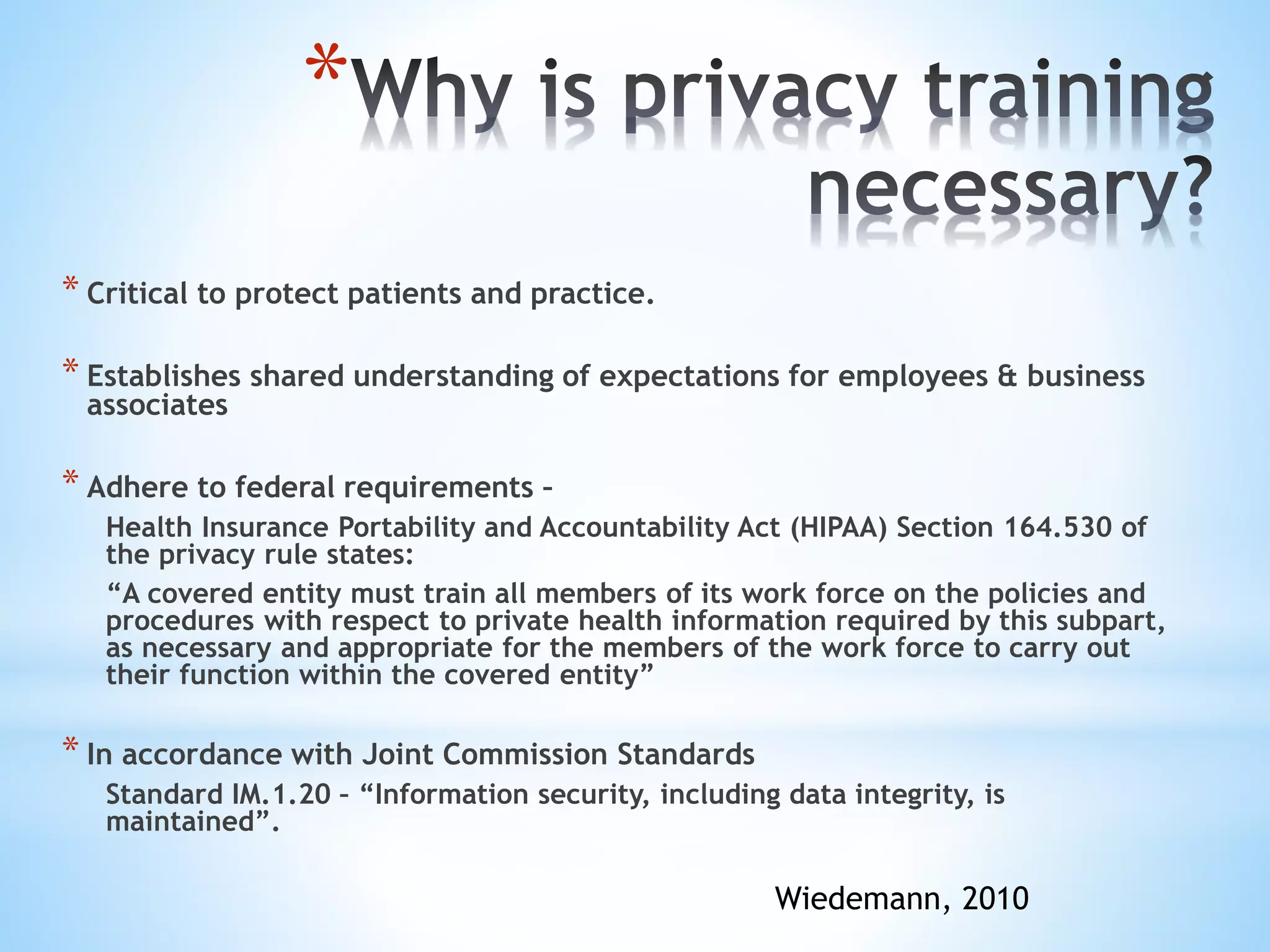 PRIVACY TRAINING PLAN - KATY SMATHERS | PPSX