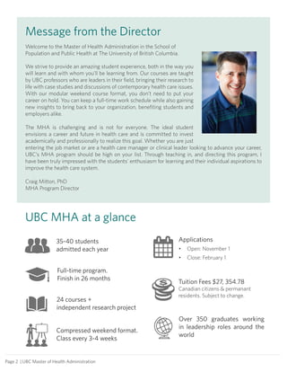 UBC Master of Health Administration brochure | PDF