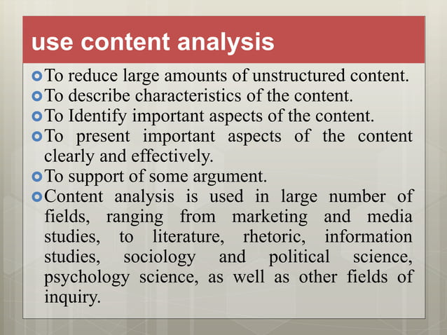 Content analysis