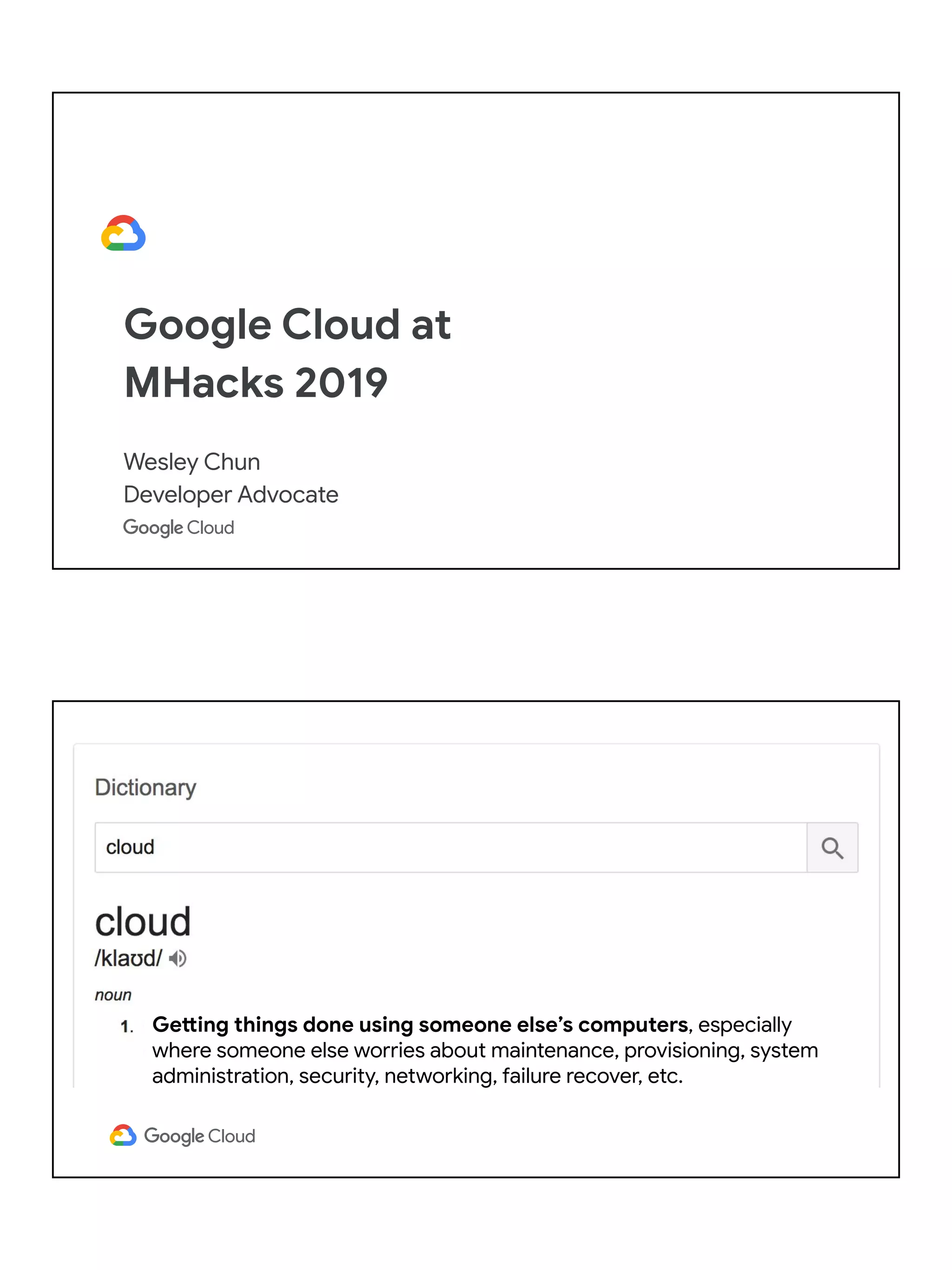 Google Cloud lightning talk @MHacks | PDF