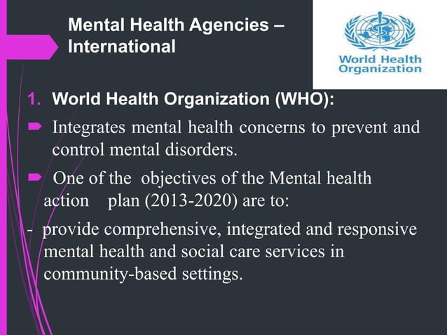 Mental Health Agencies | PPTX | Brain and Nervous System Disorders | Diseases and Conditions