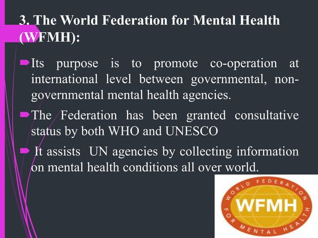 Mental Health Agencies | PPTX | Brain and Nervous System Disorders | Diseases and Conditions