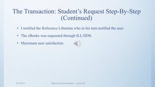 LIS 6120 Observation Presentation | PPT