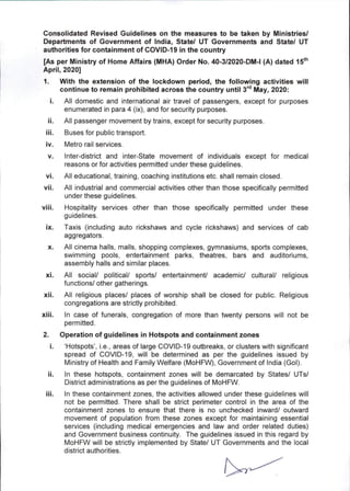 Guidelines on measures to be taken by Government of India for ...