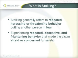 MHA Stalking Presentation for Clery Center 25th Anniversary Program | PPT