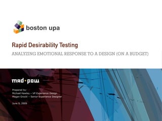 M Hawley Desirability Studies Boston Upa Presentation V4 | PDF
