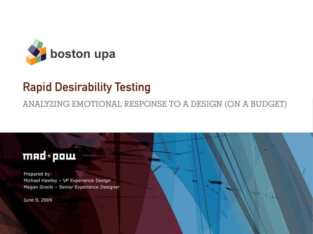 M Hawley Desirability Studies Boston Upa Presentation V4 | PDF