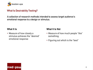 M Hawley Desirability Studies Boston Upa Presentation V4 | PDF