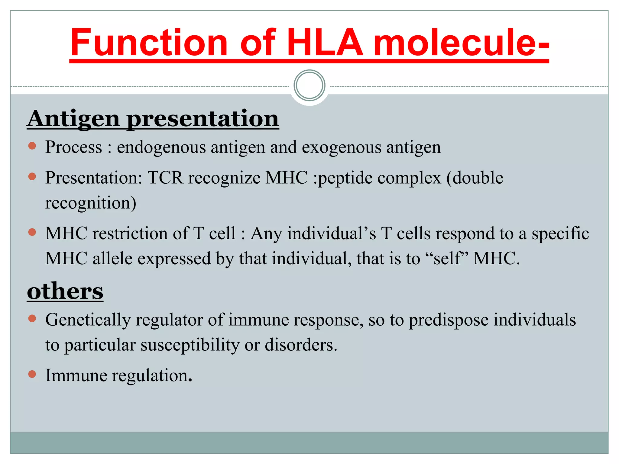Mhc Major Histocompatibility Complex Pptx Genetics Science