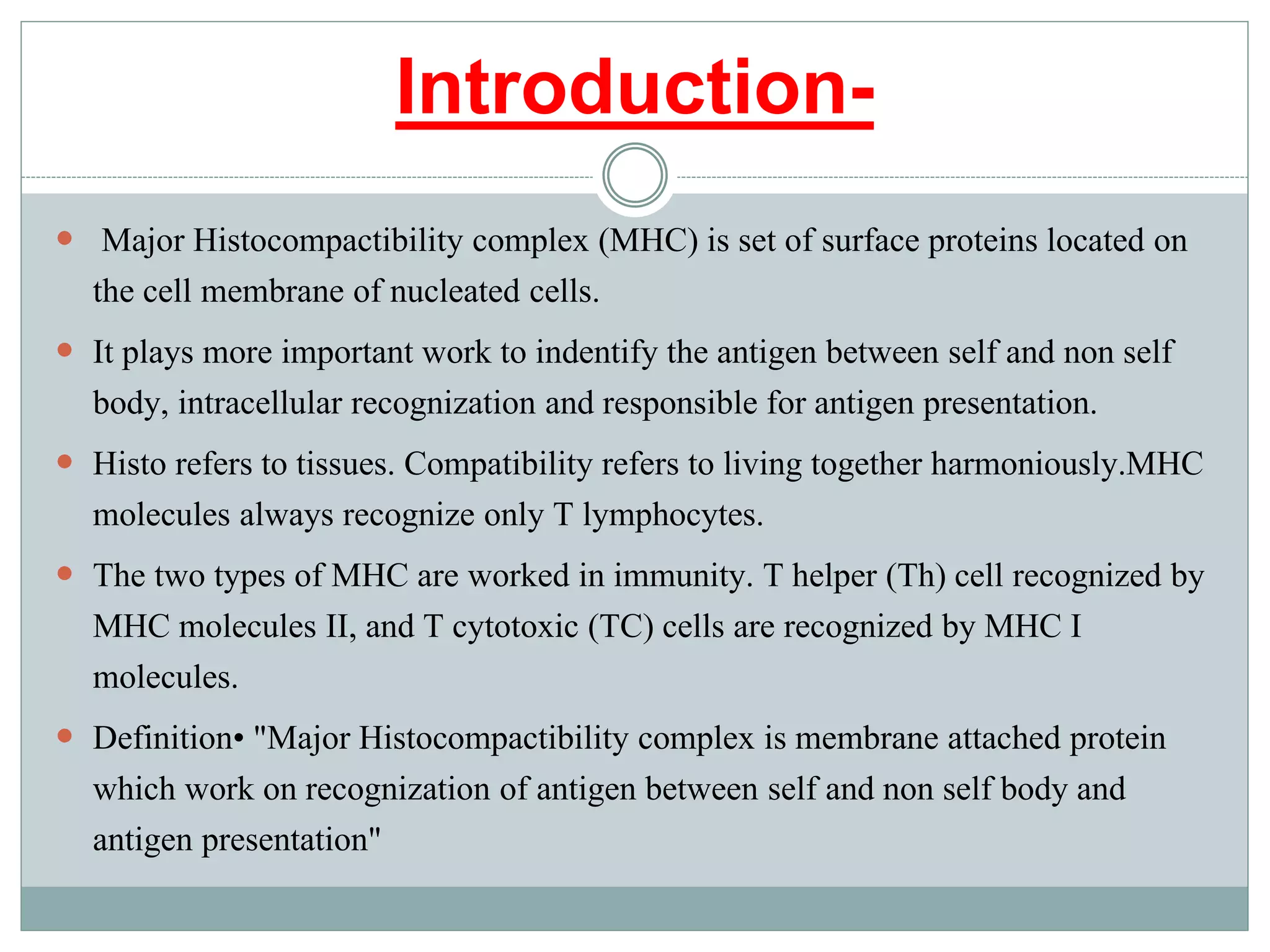 Mhc Major Histocompatibility Complex Pptx Genetics Science