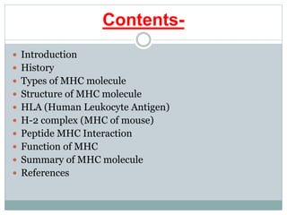 MHC major histocompatibility complex | PPTX