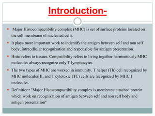 MHC major histocompatibility complex | PPTX