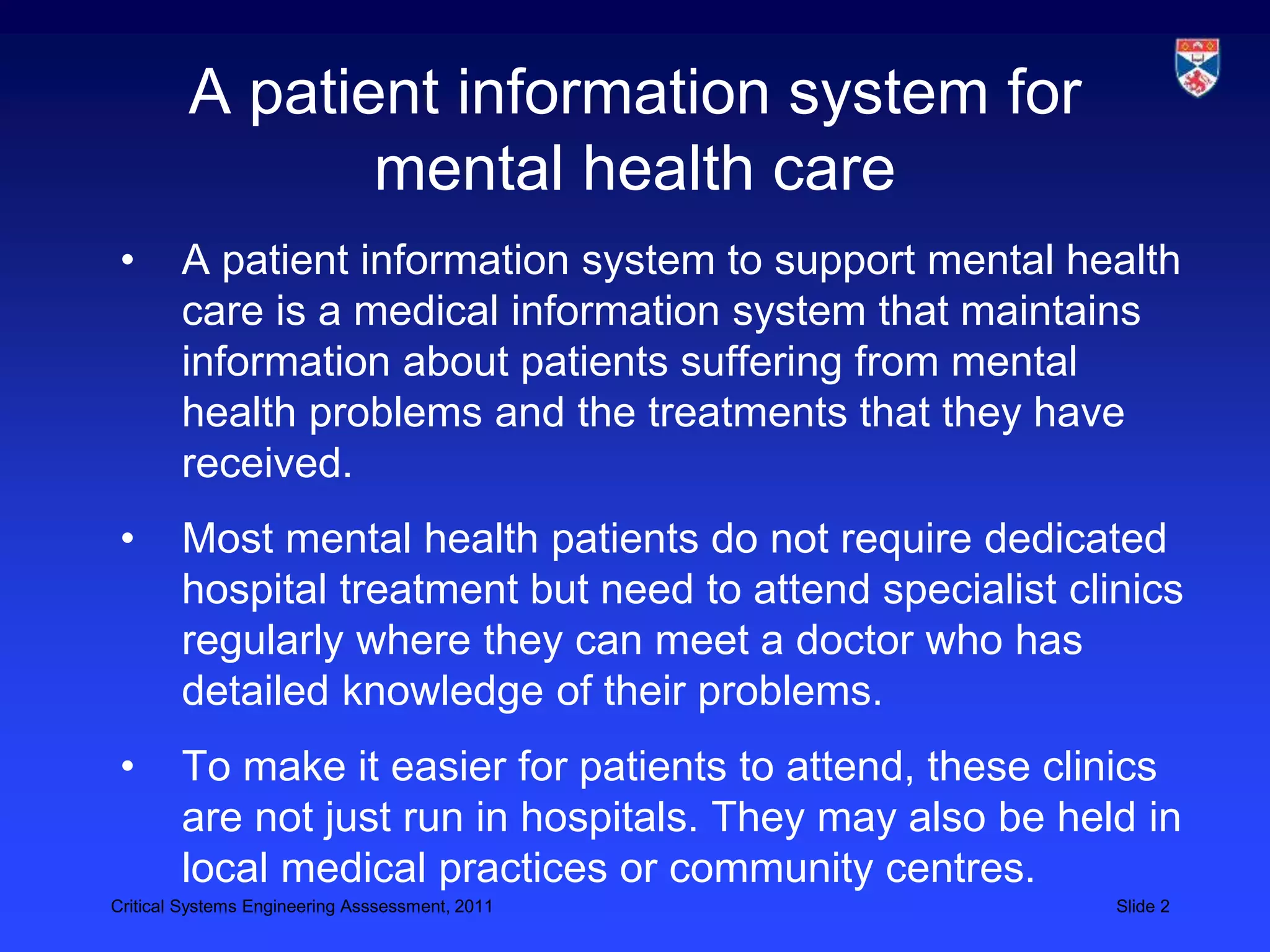 Overview of Mentcare systen - TEST FILE | PPTX
