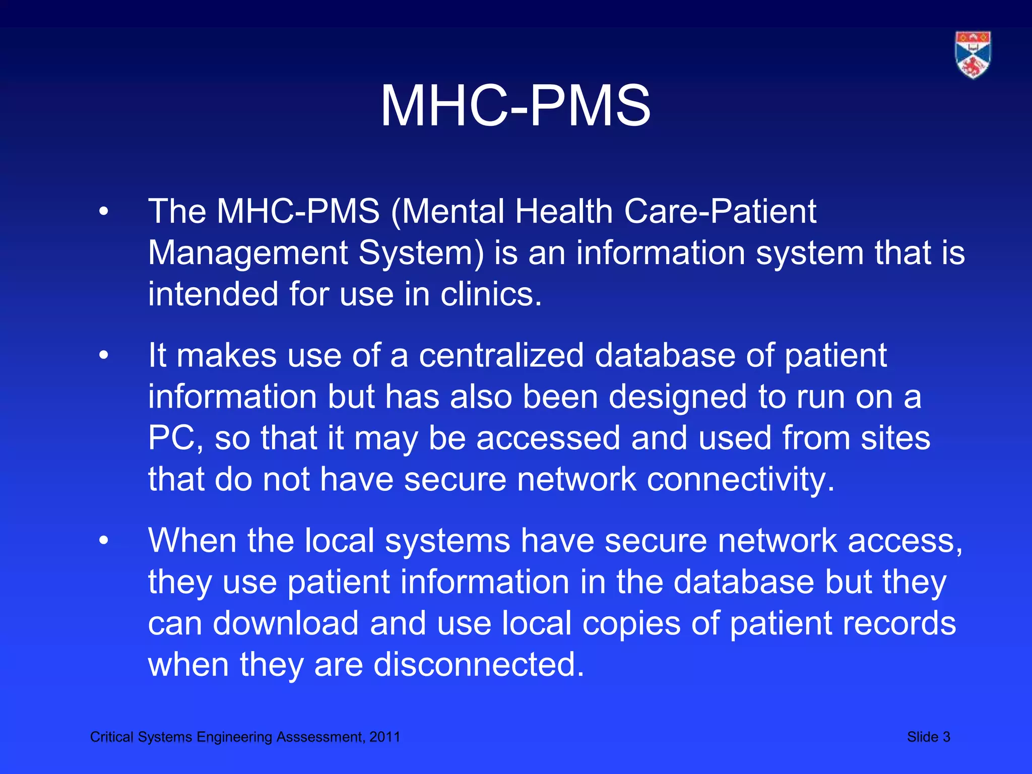 Overview of Mentcare systen - TEST FILE | PPTX