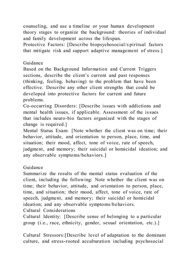 MHC 610 Comprehensive Case Conceptualization TemplateInstructi | DOCX