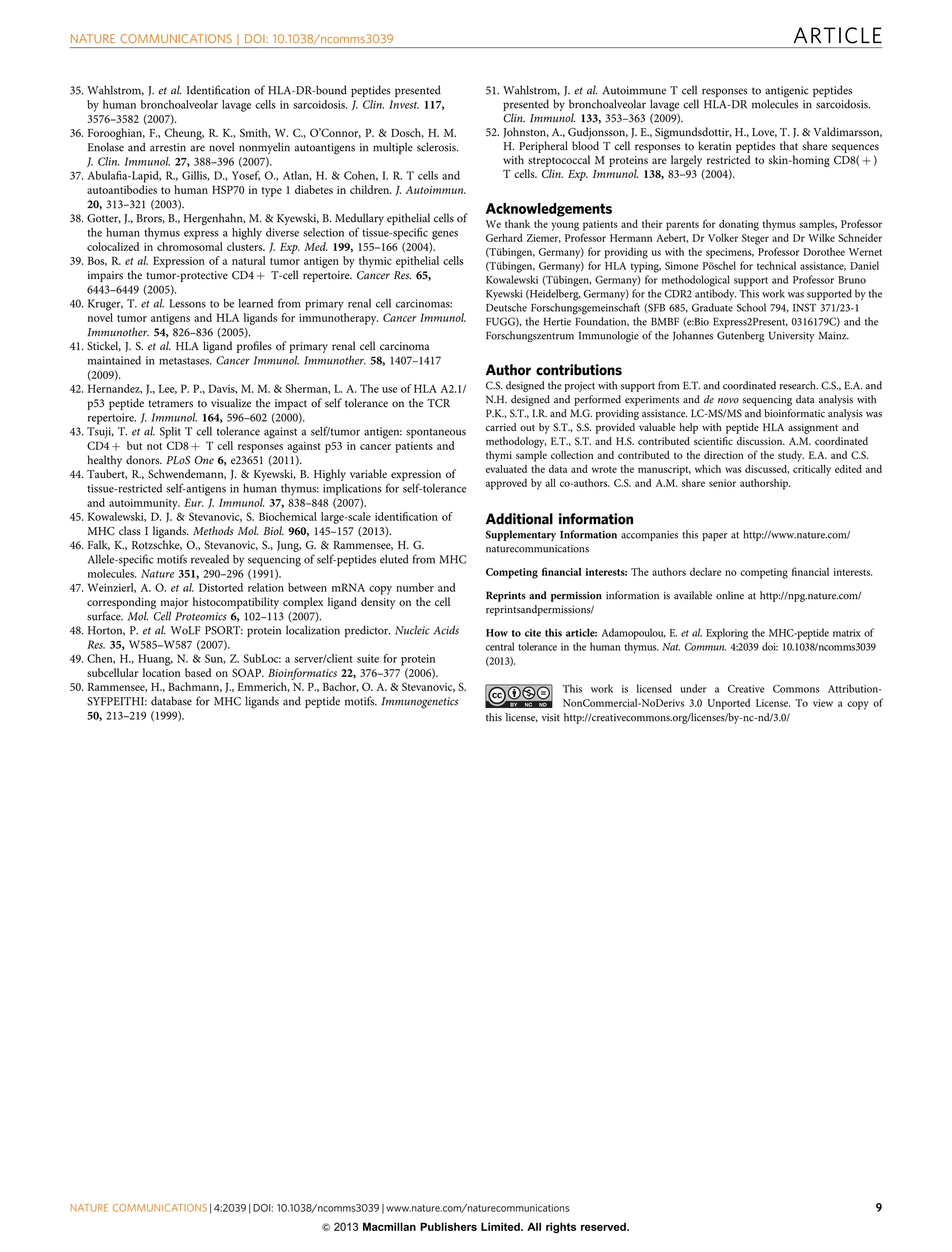 moleculas del complejo mayor de histocompatibilidad, estudio en timo | PDF