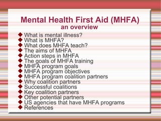 Overview of Mental Health First Aid | PPT