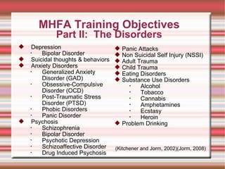 Complete overview of a Mental Health First Aid Program | PPT