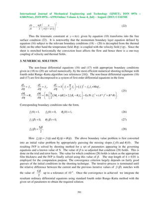 Mhd and heat transfer in a thin film over an unsteady stretching surface with | PDF | Physics ...