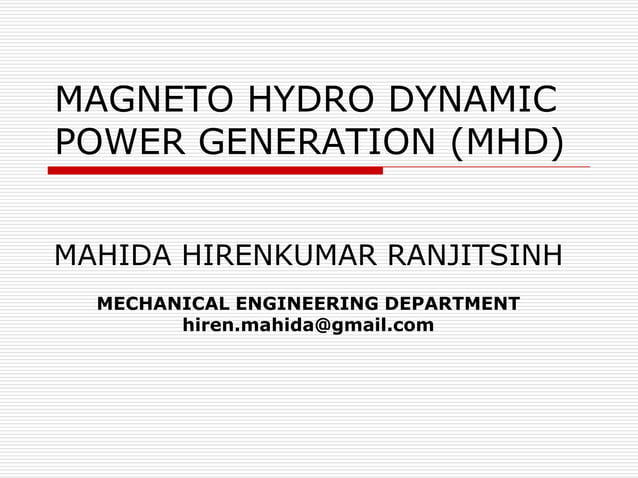 Mhd power generation | PDF