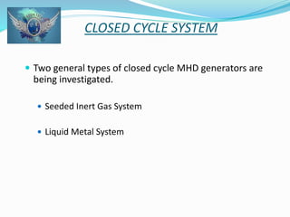 MHD power generator ppt | PPTX