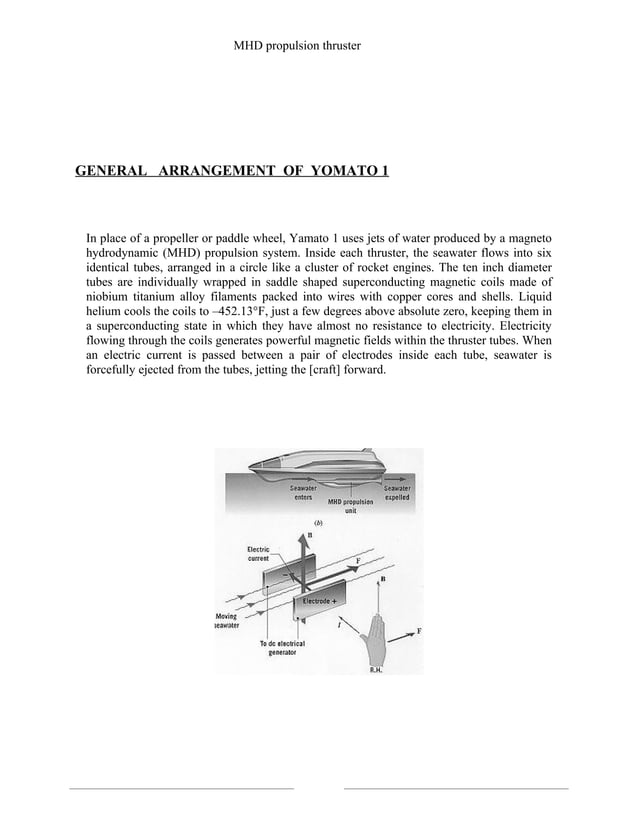Mhd propulsion thruster (2) | DOC | Physics | Science