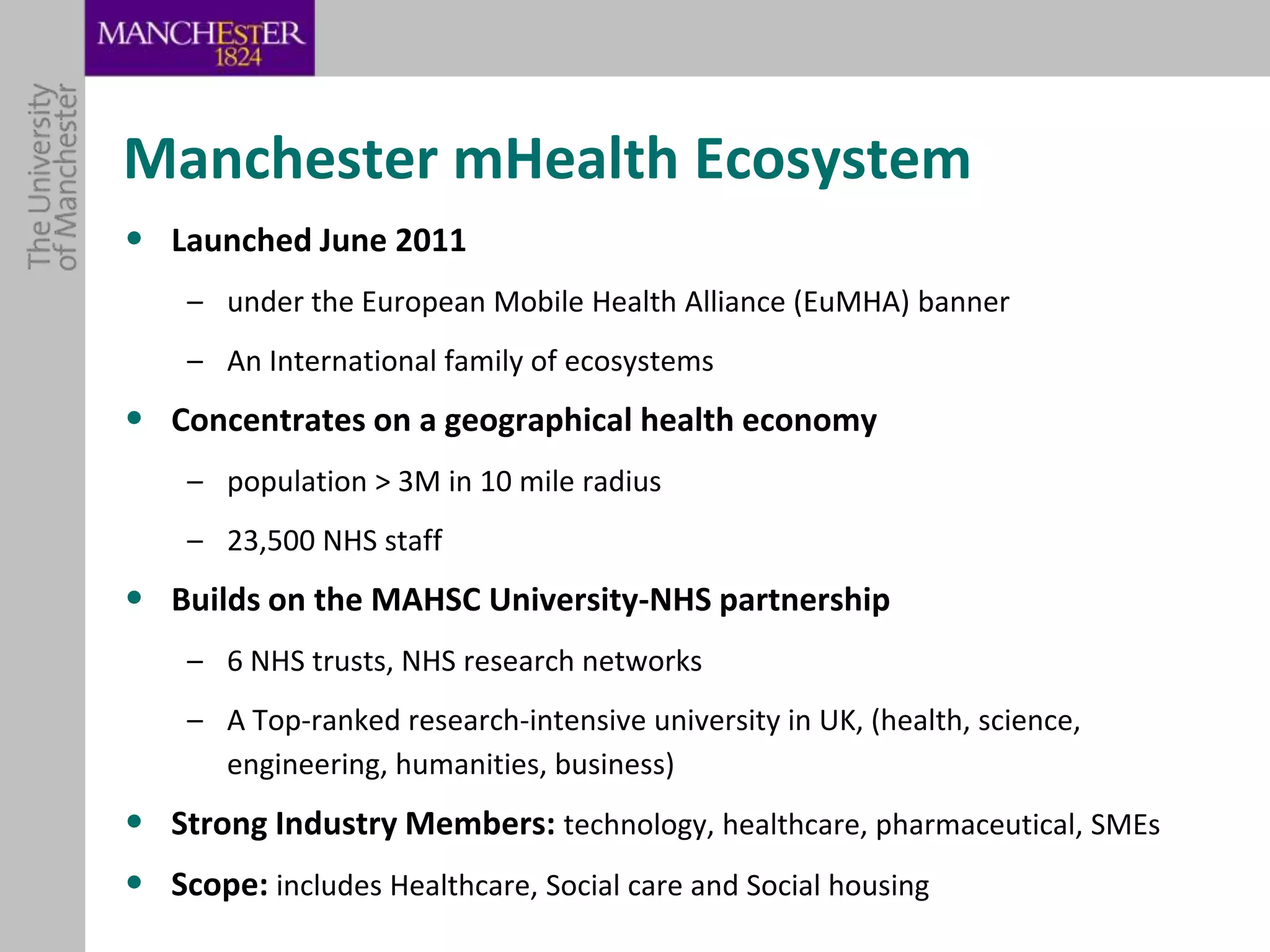 mHealth Manchester ecosystem | PPTX