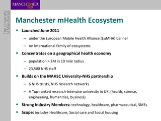 mHealth Manchester ecosystem | PPTX | Healthcare Industry | Industries