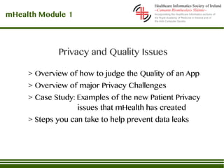 mHealth for Healthcare Professionals Certificated Training Course | PDF