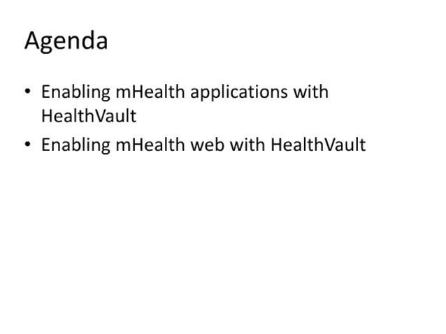 mHealth with microsoft healthvault | PDF