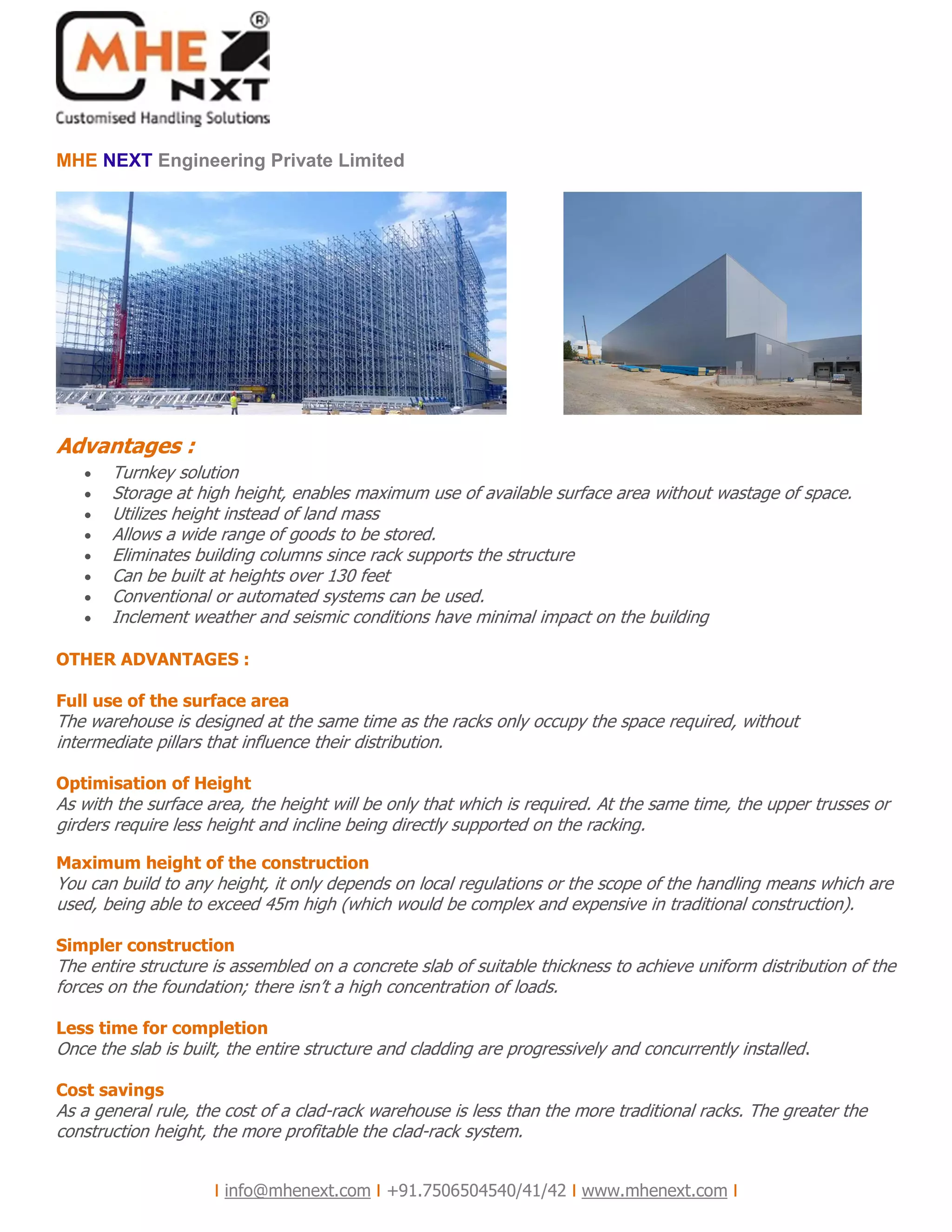 MHE NEXT Rack Clad Warehouse | PDF